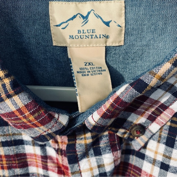 Blue Mountain | Shirts | Blue Mountain Mens 2xl Lightweight Flannel ...